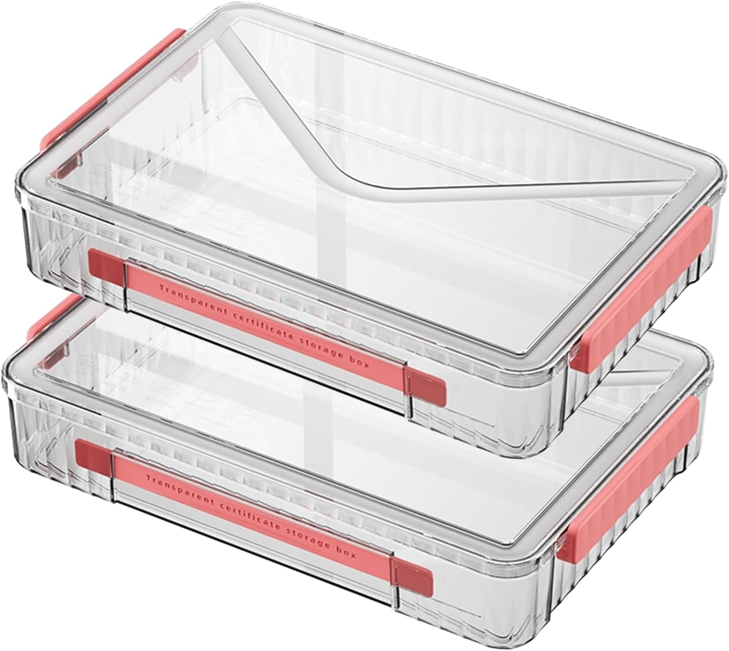 Wellsay 2 Pack Clear Plastic File Storage Boxes with Latching Lids ...