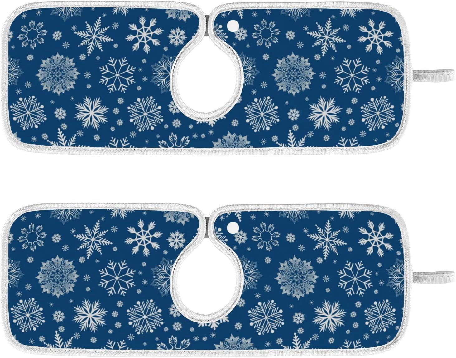 Wellsay 2 Pack Faucet Dry Mat for Kitchen Sink,Snowflake Blue 30x5 Inch ...