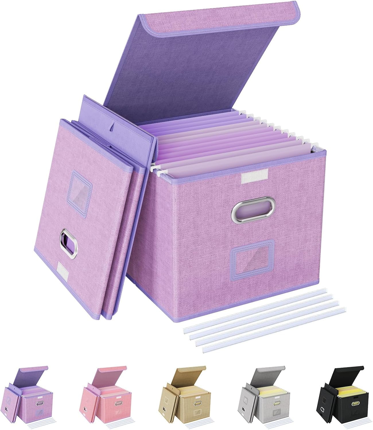 Wellsay 2 Pack File Organizer Box,File Box,Small File Cabinet for ...