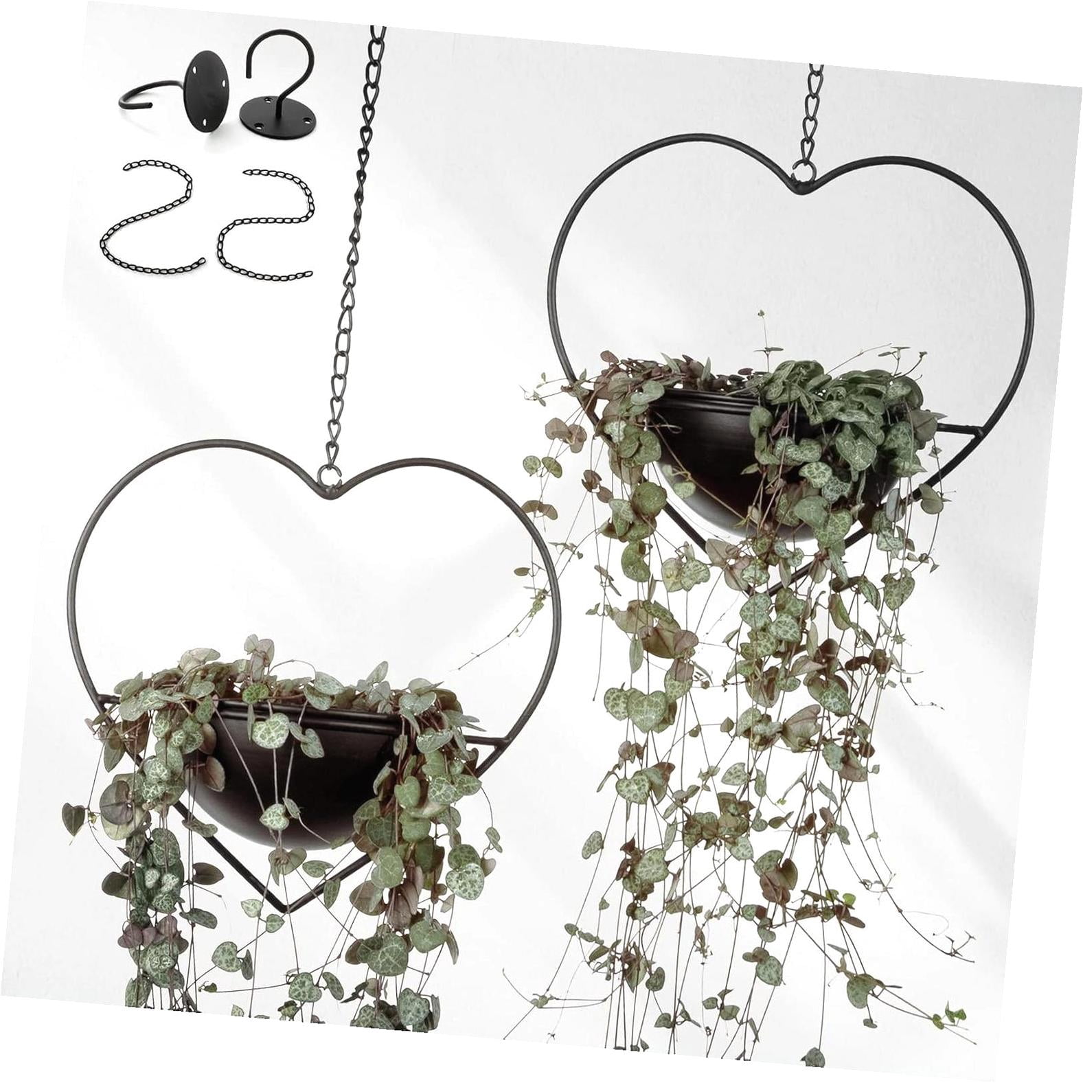 Wellsay 2 Pack Heart Shaped Boho Hanging Plant Holder with 6inch ...