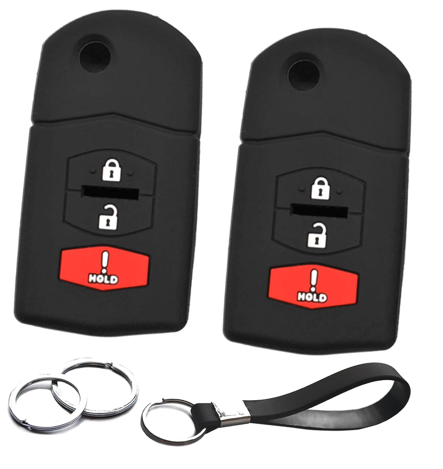 Wellsay 2-Pack Key Fob Cover Set for 2 3 5 6 CX-7 CX-9 MX-5 Miata ...
