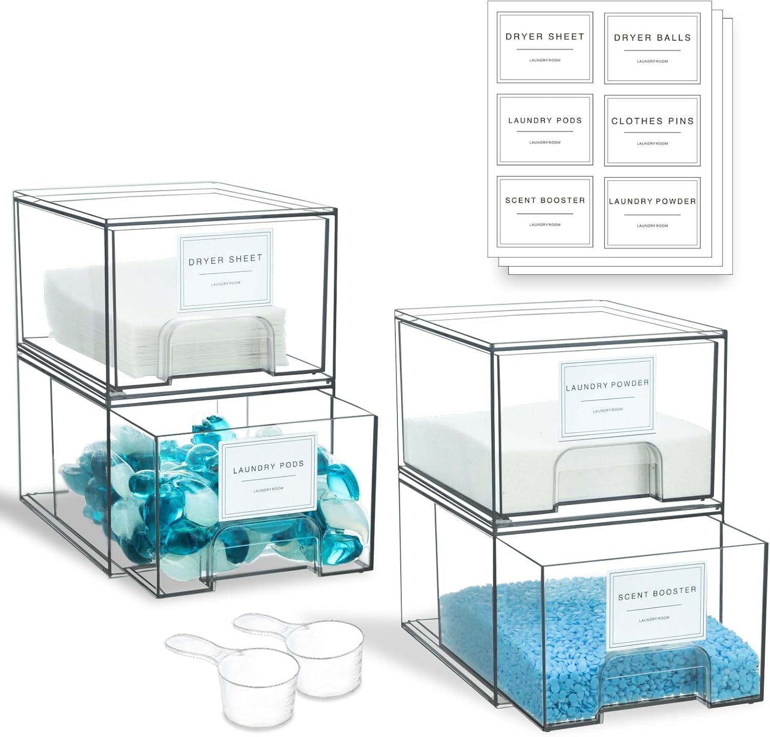 Wellsay 2 Pack Laundry Room Organization and Storage Containers with ...