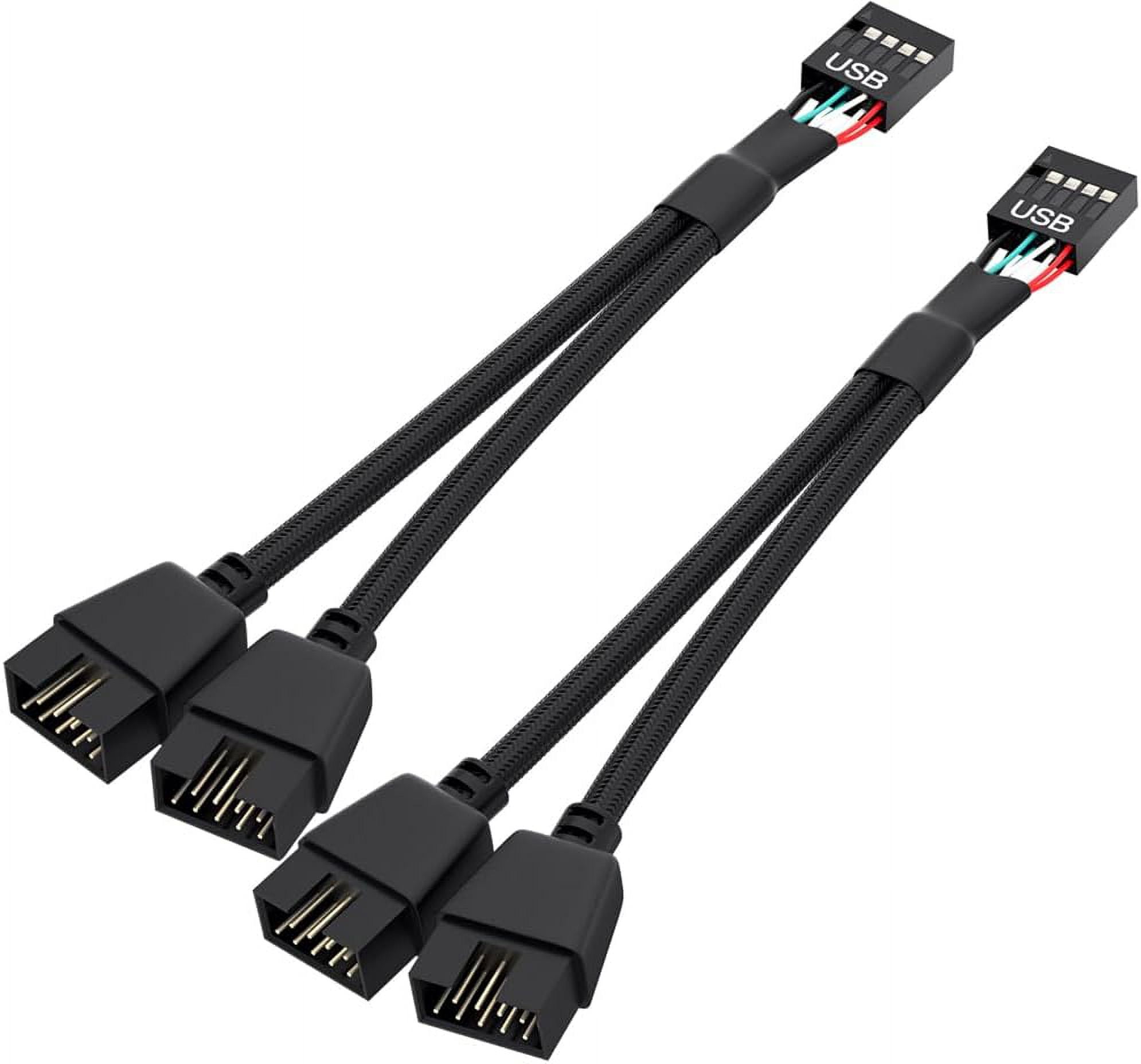 Wellsay 2 Pack Motherboard 9 Pin USB 2.0 to Dual 9 Pin Extension ...
