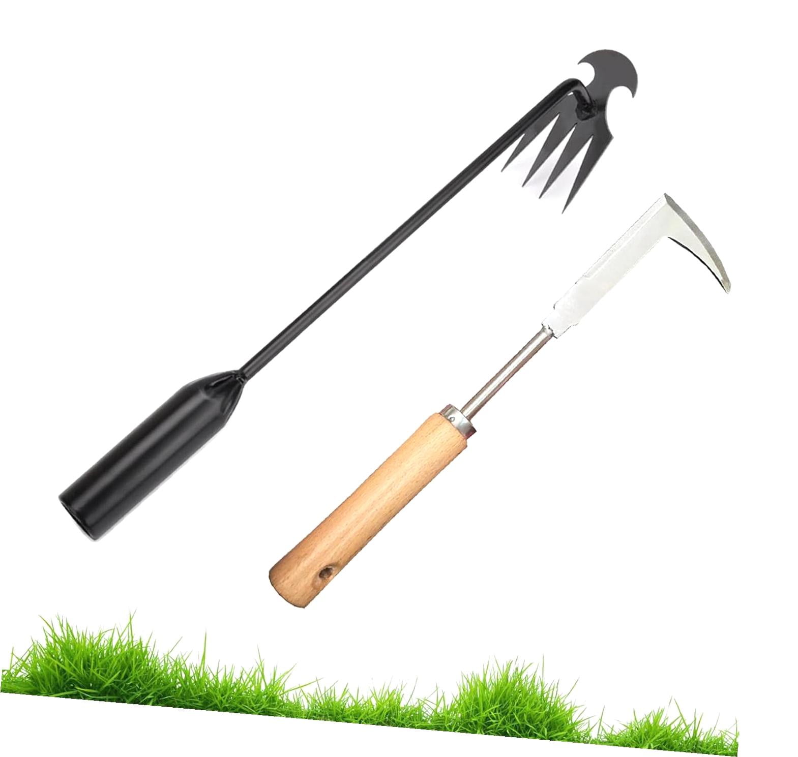 Wellsay 2 Pack Weed Puller Tool, Featuring a 4-Teeth Uprooting Weeder ...