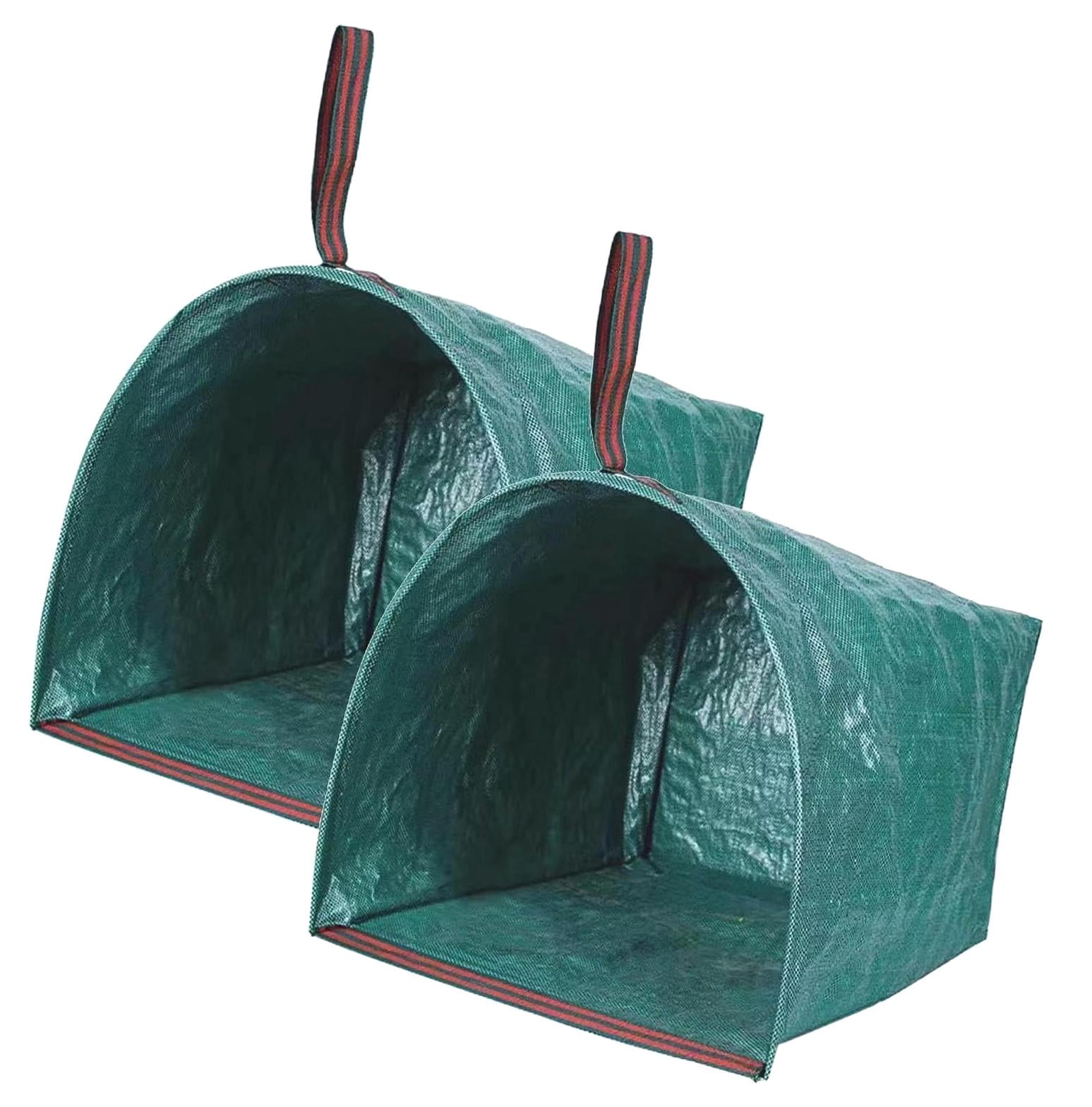 Wellsay 2-Pack Yard Waste Bags, Large Yard Dustpan-Style Garden Sack ...