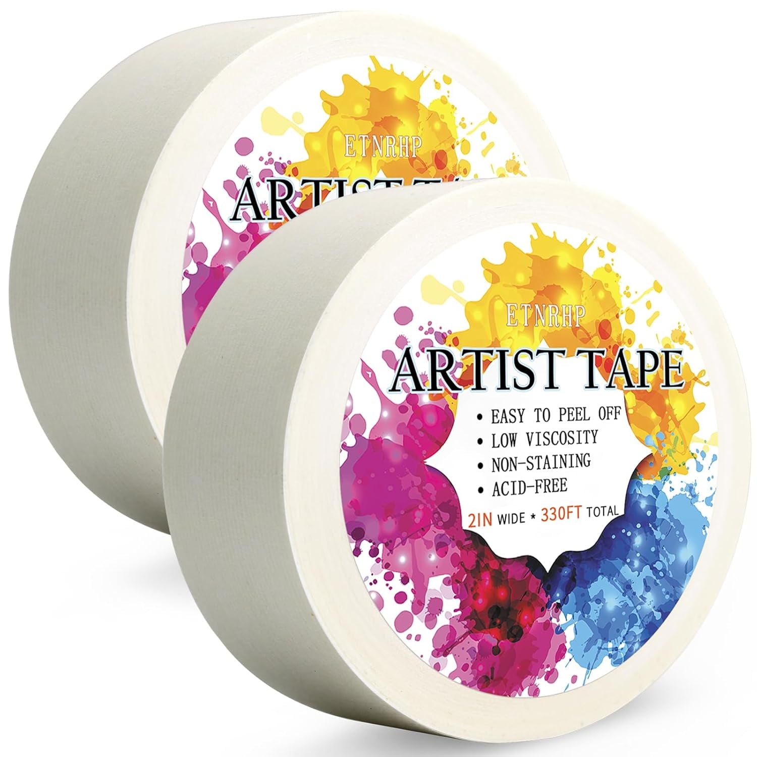 Wellsay 2 Packs White Artist Tape for Watercolor Paper Drafting Art Low ...