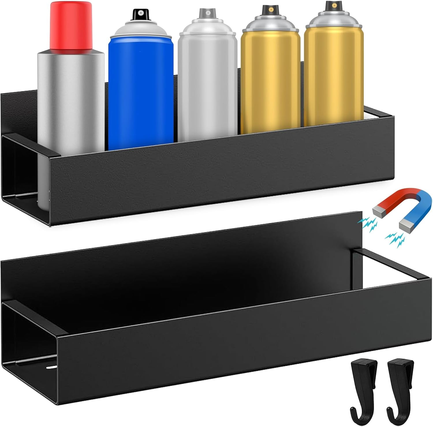 Wellsay 2 Pcs Magnetic Spray Can Holder, Magnet Toolbox Holder, Wall ...