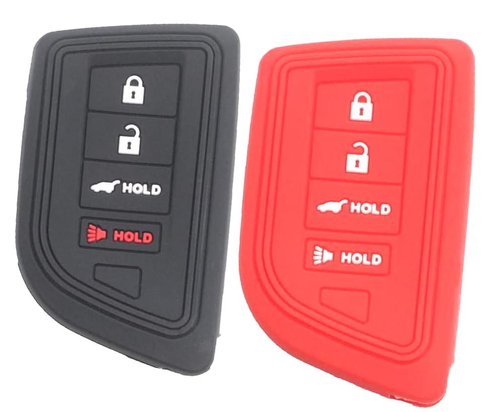 Wellsay 2-Piece 4-Button Silicone Rubber Remote Smart Key Fob Case ...