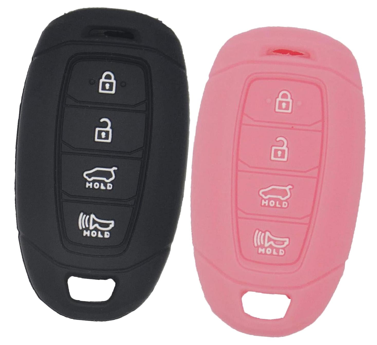Wellsay 2-Piece Soft Silicone Key Fob Cover for Azera Grandeur IG 2018 ...
