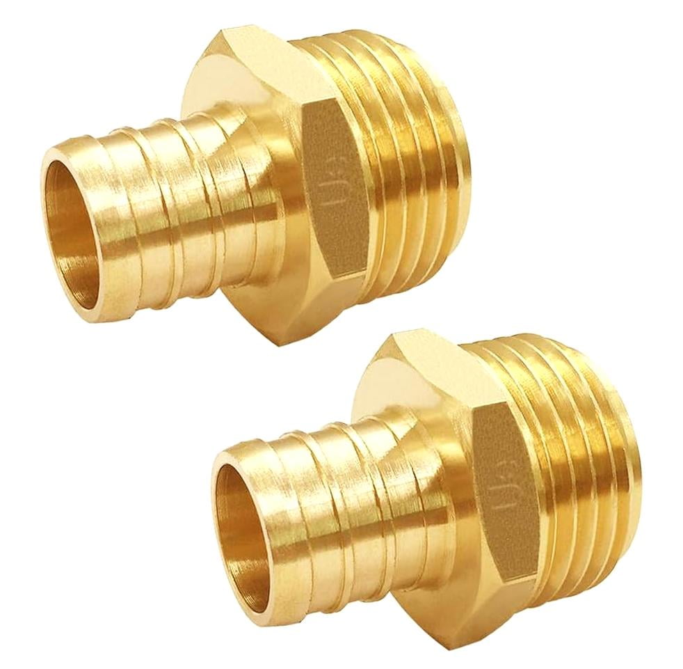 Wellsay 2-Piece Solid 3/4" PEX Barb to 3/4" GHT Male End Connector Splicer Mender Repair Fitting ...
