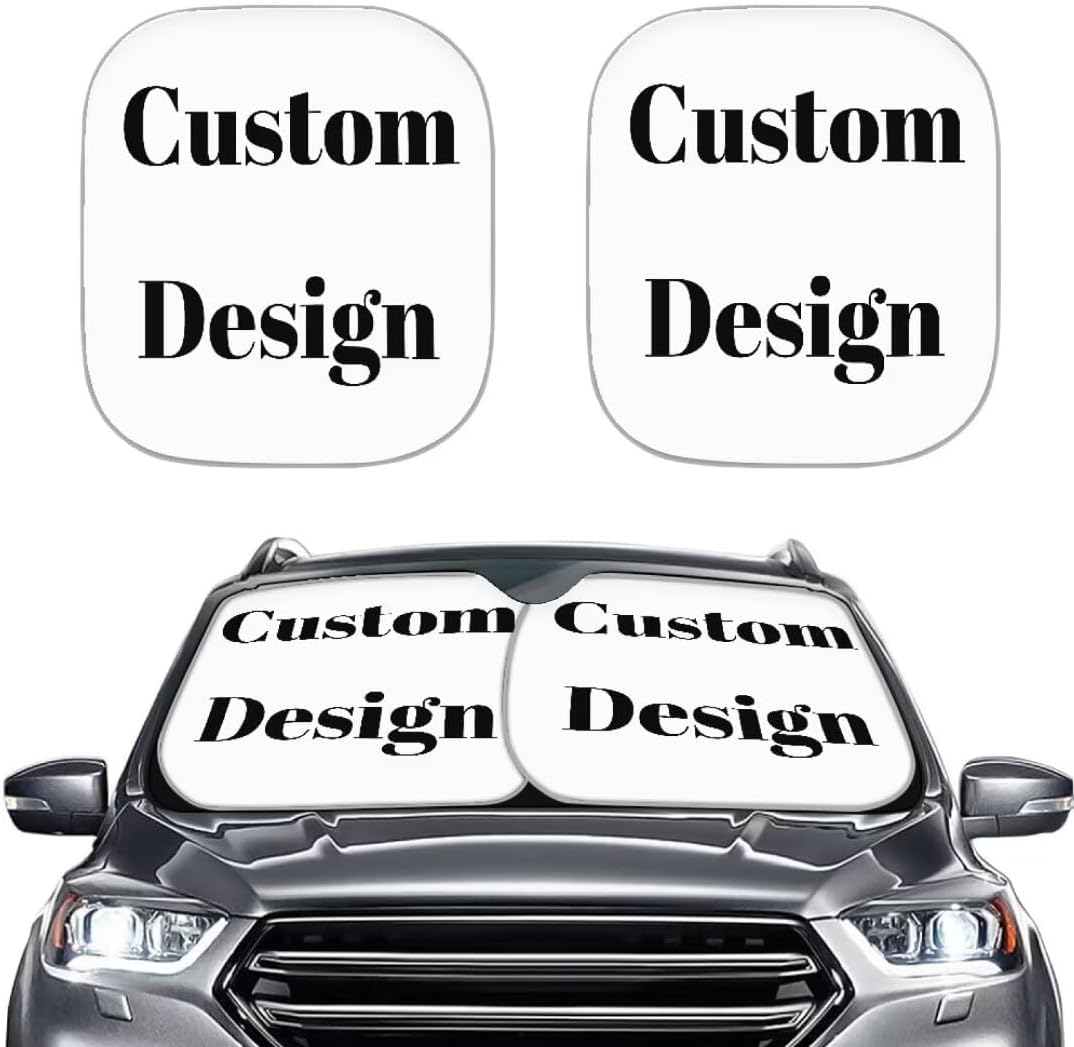 Wellsay 2-Piece Sun Shades for Car Windshield, Design Car Front Window ...