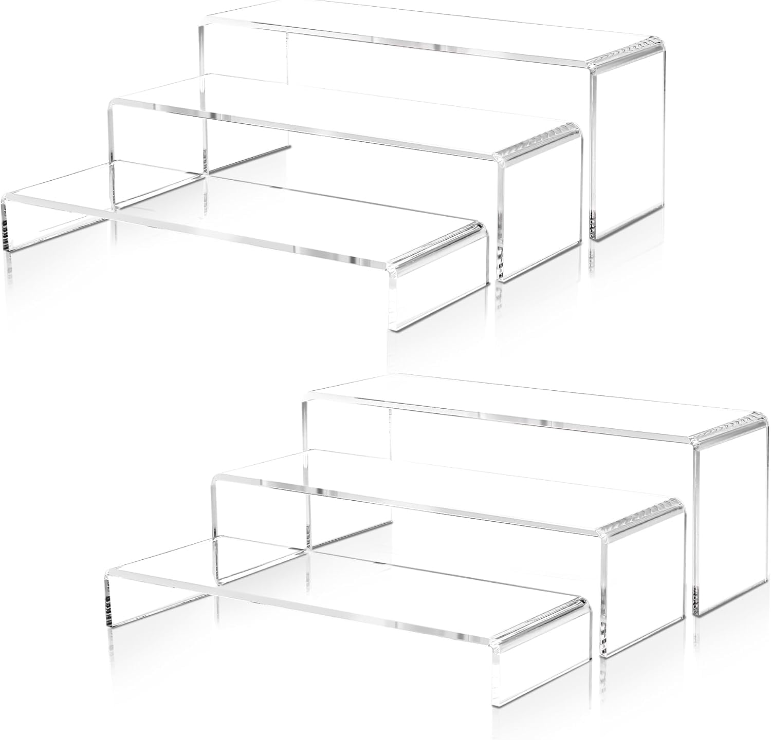 Wellsay 2 Set Large Acrylic Clear Display Risers, 3 Sizes 12 ...