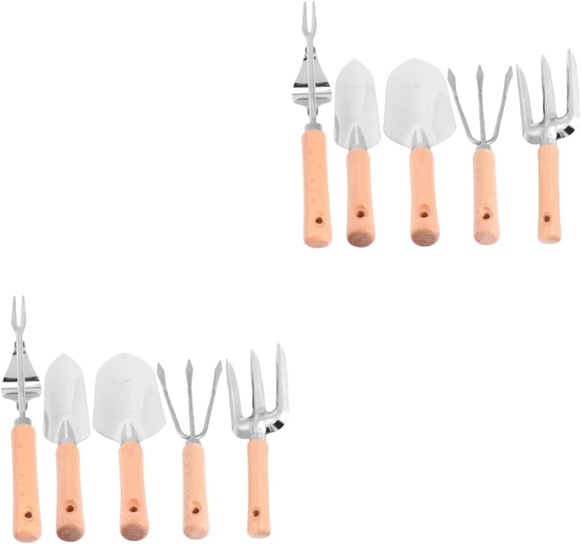 Wellsay 2 Sets 5pcs Wide Shovel Narrow Shovel Harrow Set Garden Tools ...