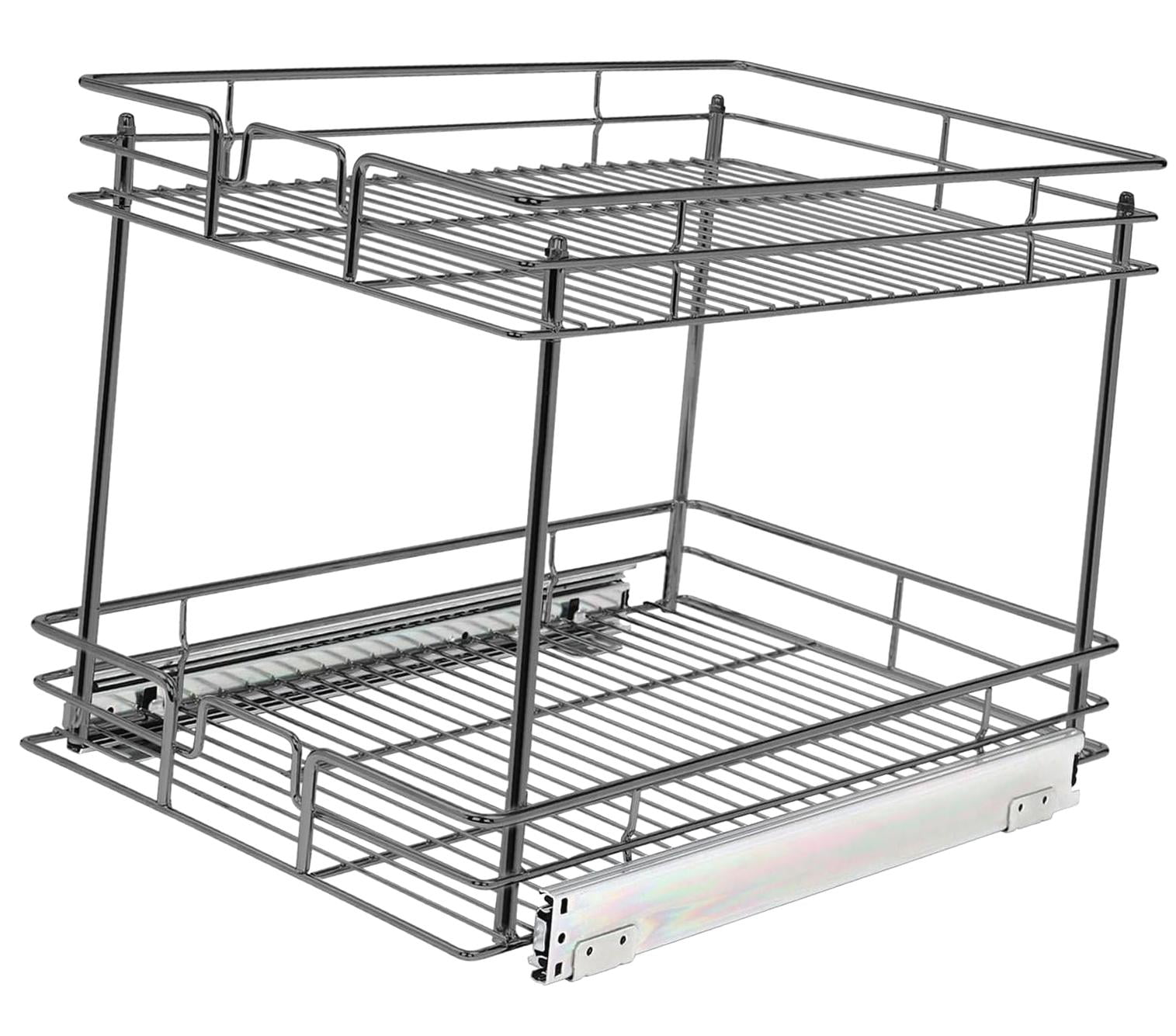 Wellsay 2 Tier Pull-out Cabinet Organizer, 21.5" Depth Slide Out ...