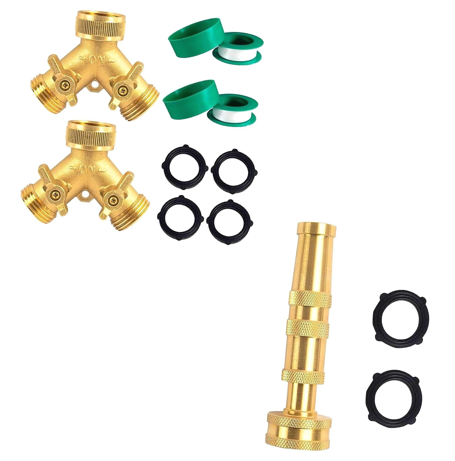 Wellsay 2 Way Splitter + 4" Adjustable Hose Nozzle - Walmart.com