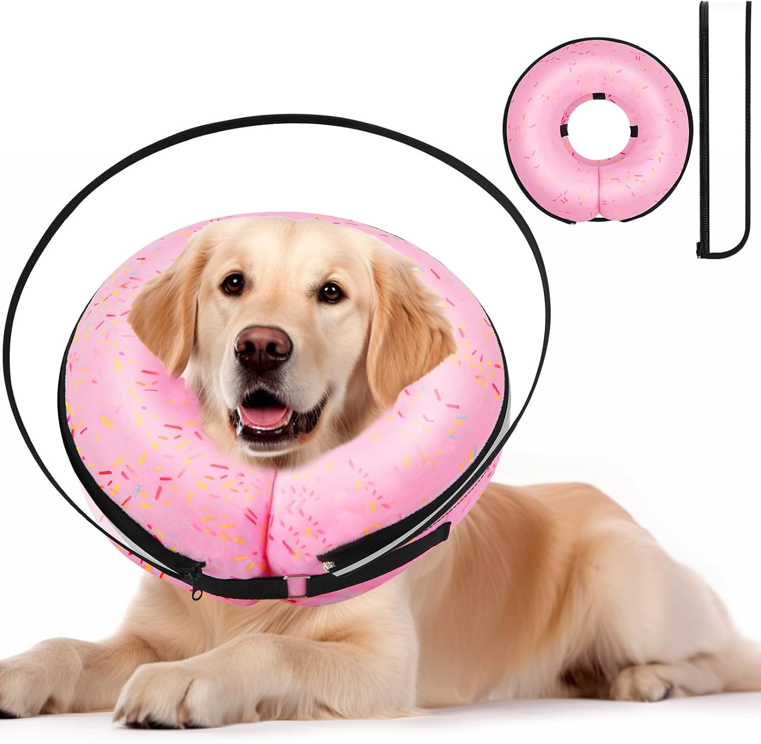 Wellsay 2-in-1 Soft Inflatable Dog Cone Collar Alternative with Enhanced Anti-Lic Guard Shield ...
