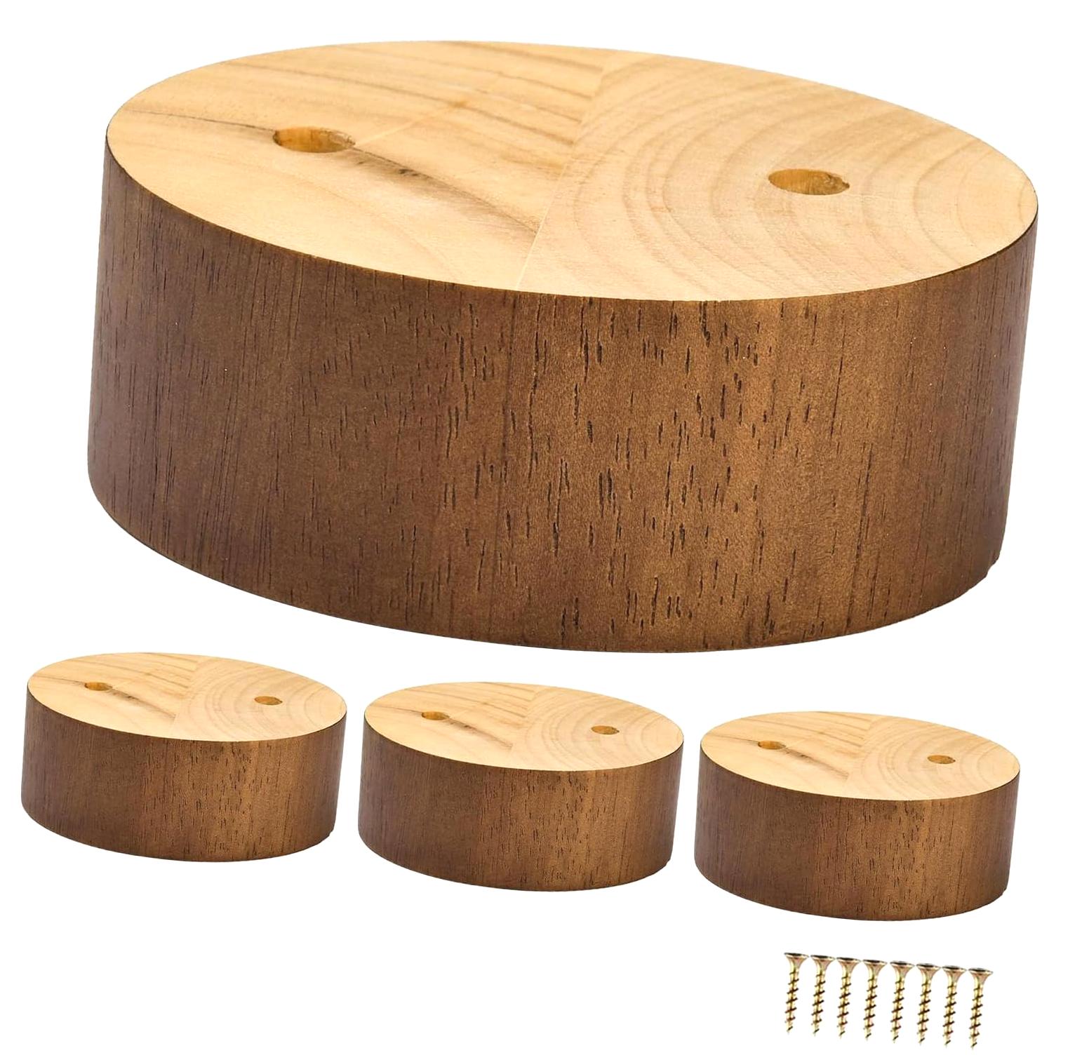 Wellsay 2 inch / 5cm Wooden Furniture Supports, 4-Pack Minimalist Solid ...