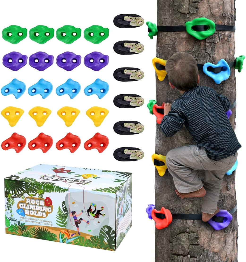 Wellsay 20 Ninja Tree Climbing Holds for Kids Climber, Adult Climbing ...