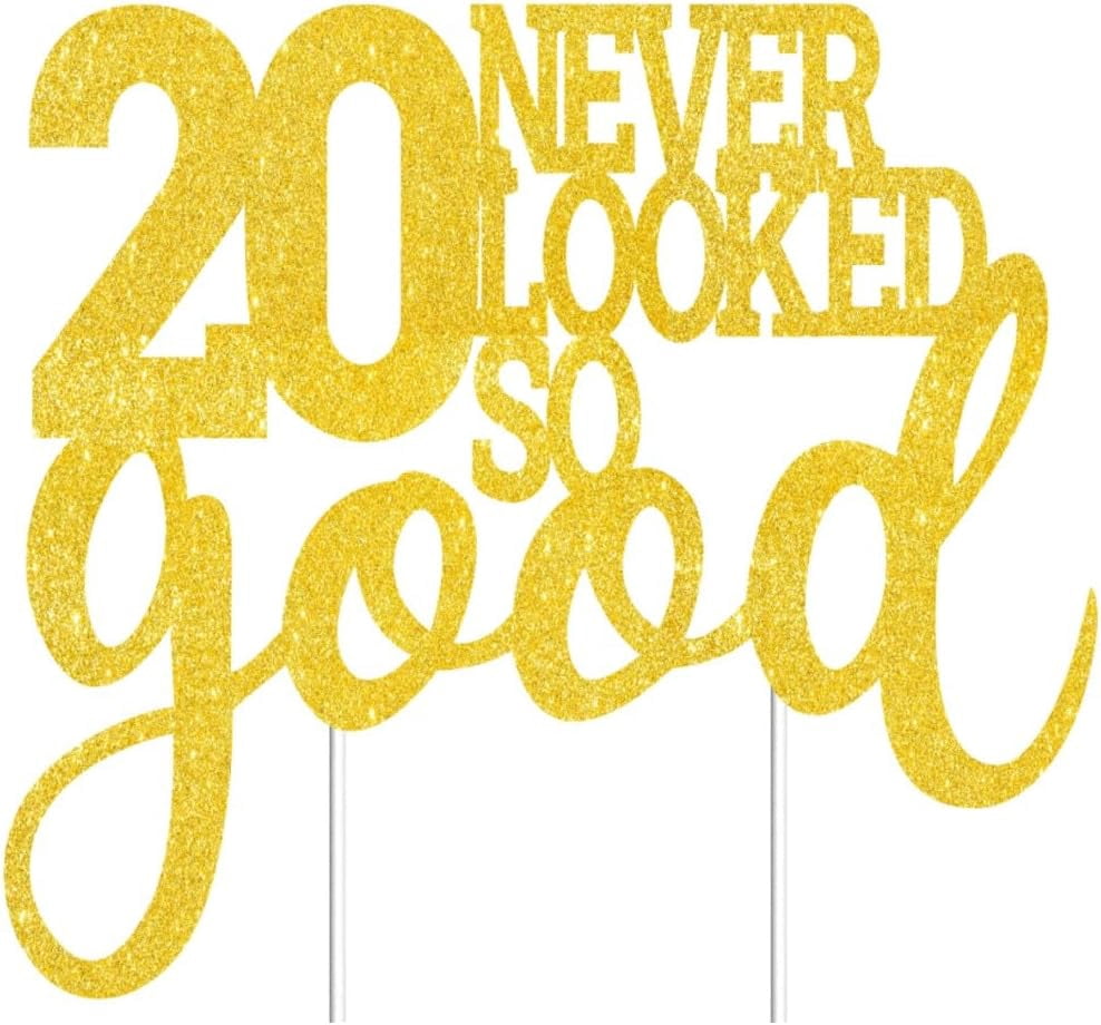 Wellsay 20 Nr Looked So Good Cake Tors Gold Glitter, Happy 20th ...