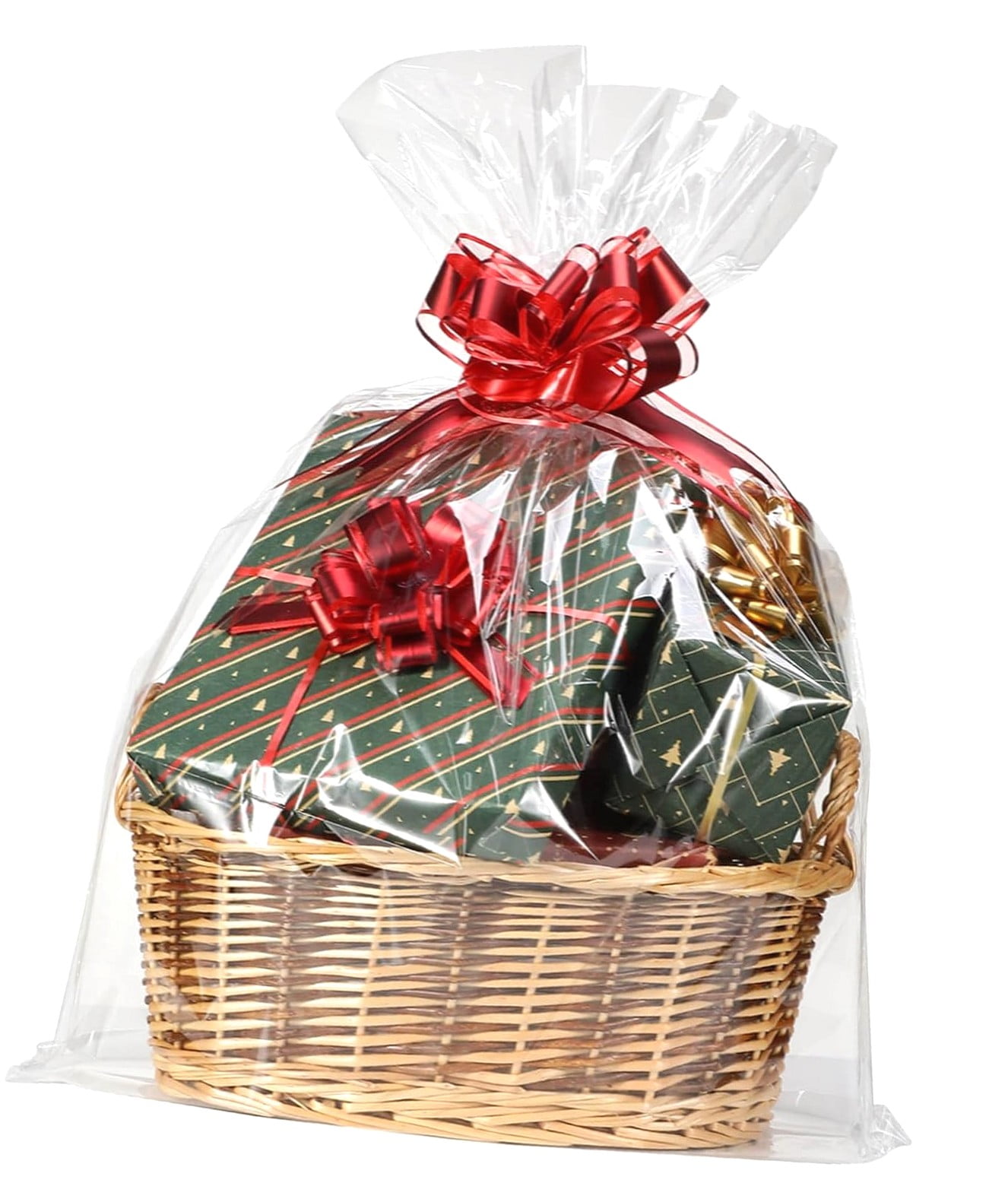 Wellsay 20 PCS Clear Basket Bags, Large Cellophane Bags for Baskets ...