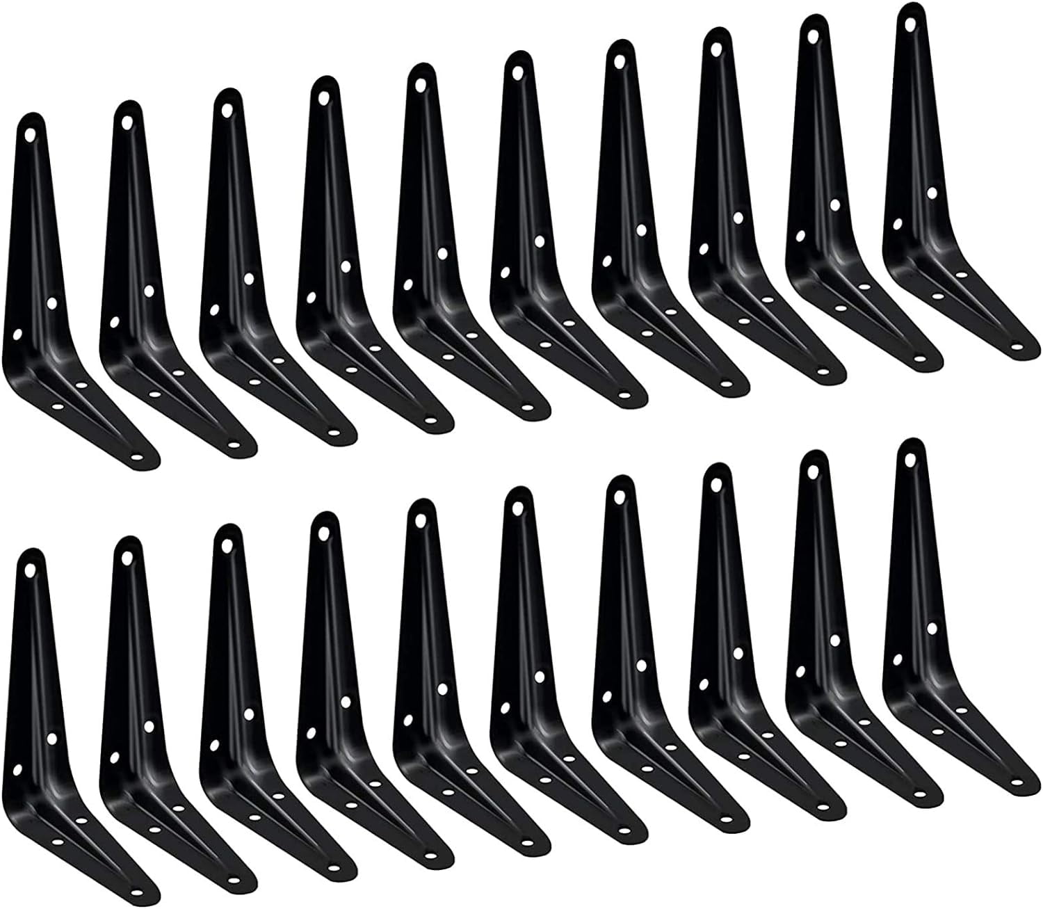 Wellsay 20 Pack Shelf Brackets 6 x 5 Inch, Heavy Duty Black Metal ...