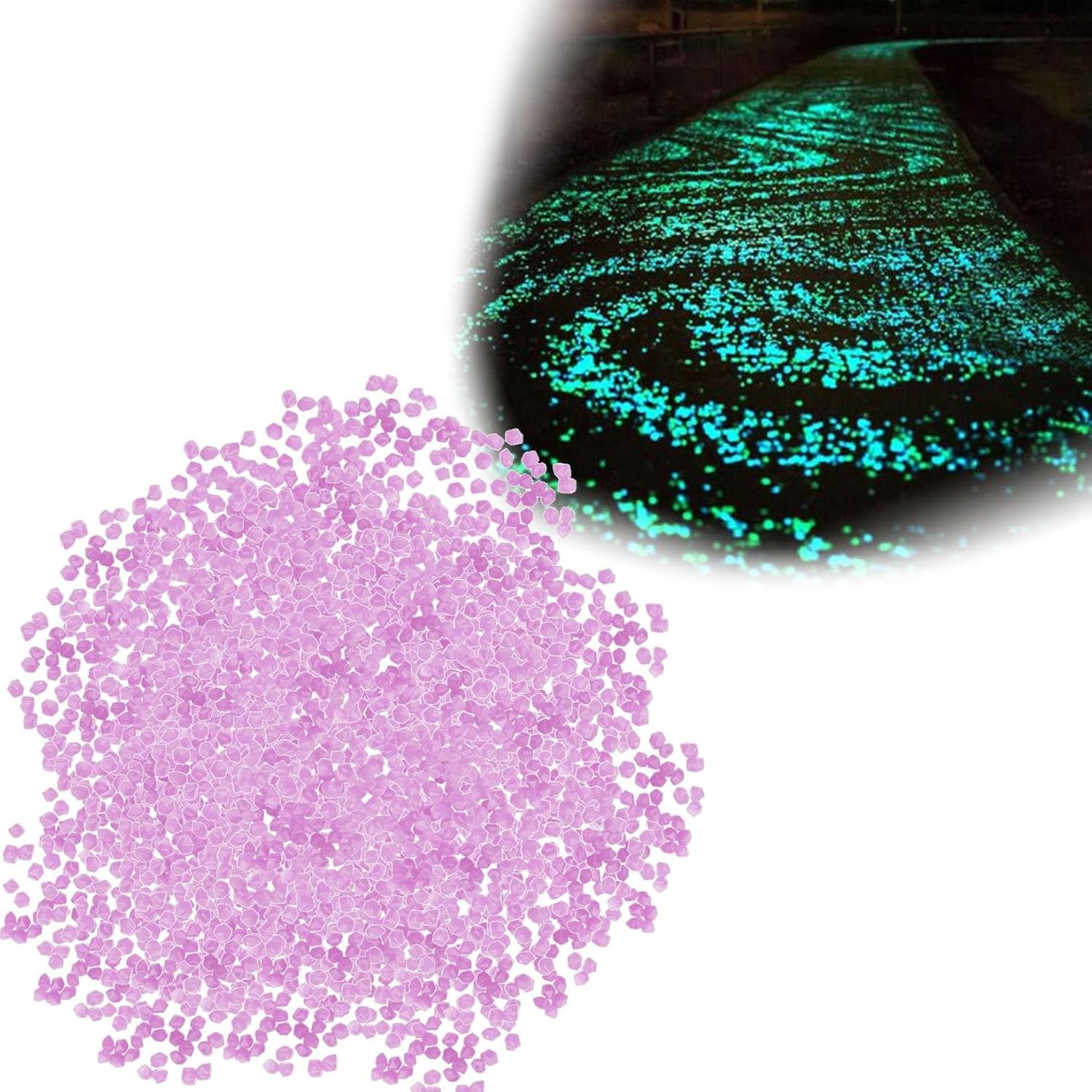 Wellsay 2000 Pcs Glow in The D Stones, Multicolor Luminous Sand Glow in ...