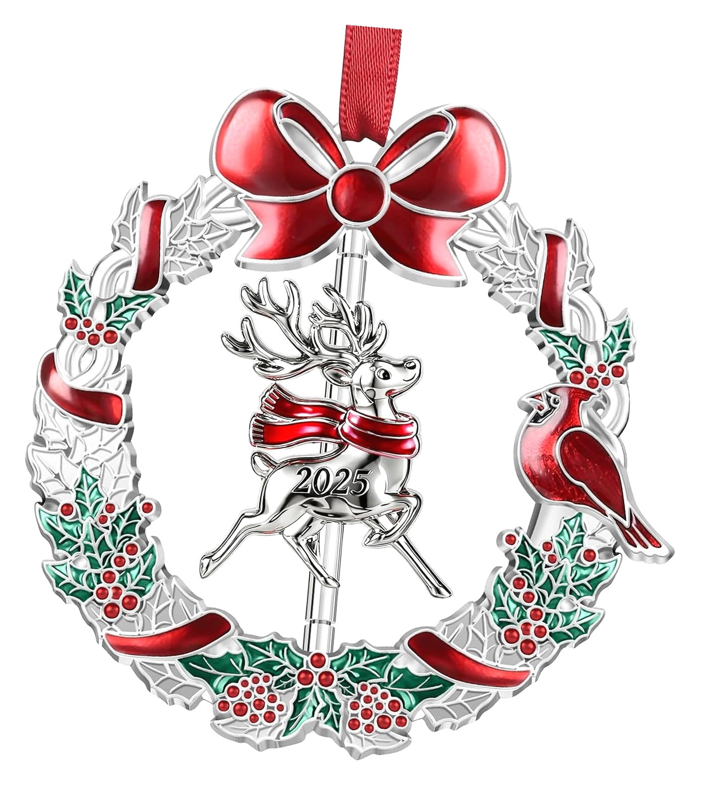 Wellsay 2025 Christmas Tree Hanging Decorations 2025 Deer Christmas ...