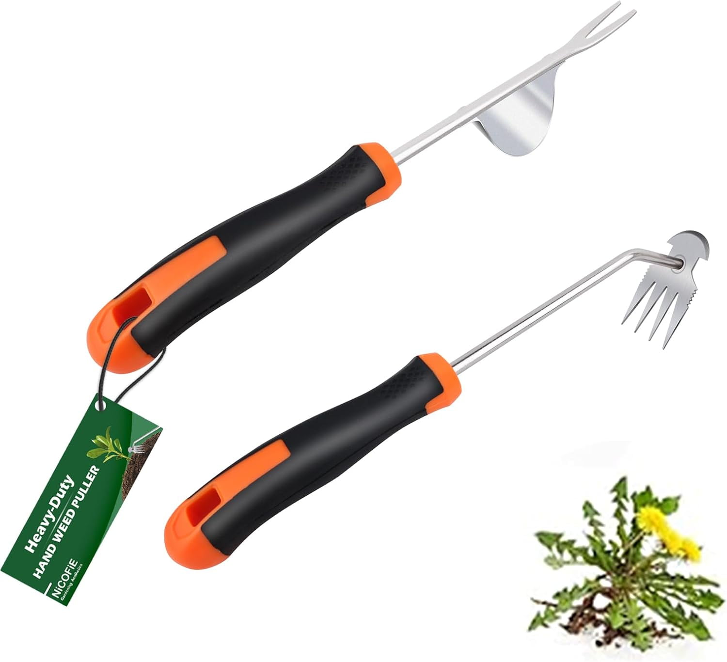 Wellsay 2025 Hand Weeder Tool, Rubber Handle Manual Weeder Puller Tool ...