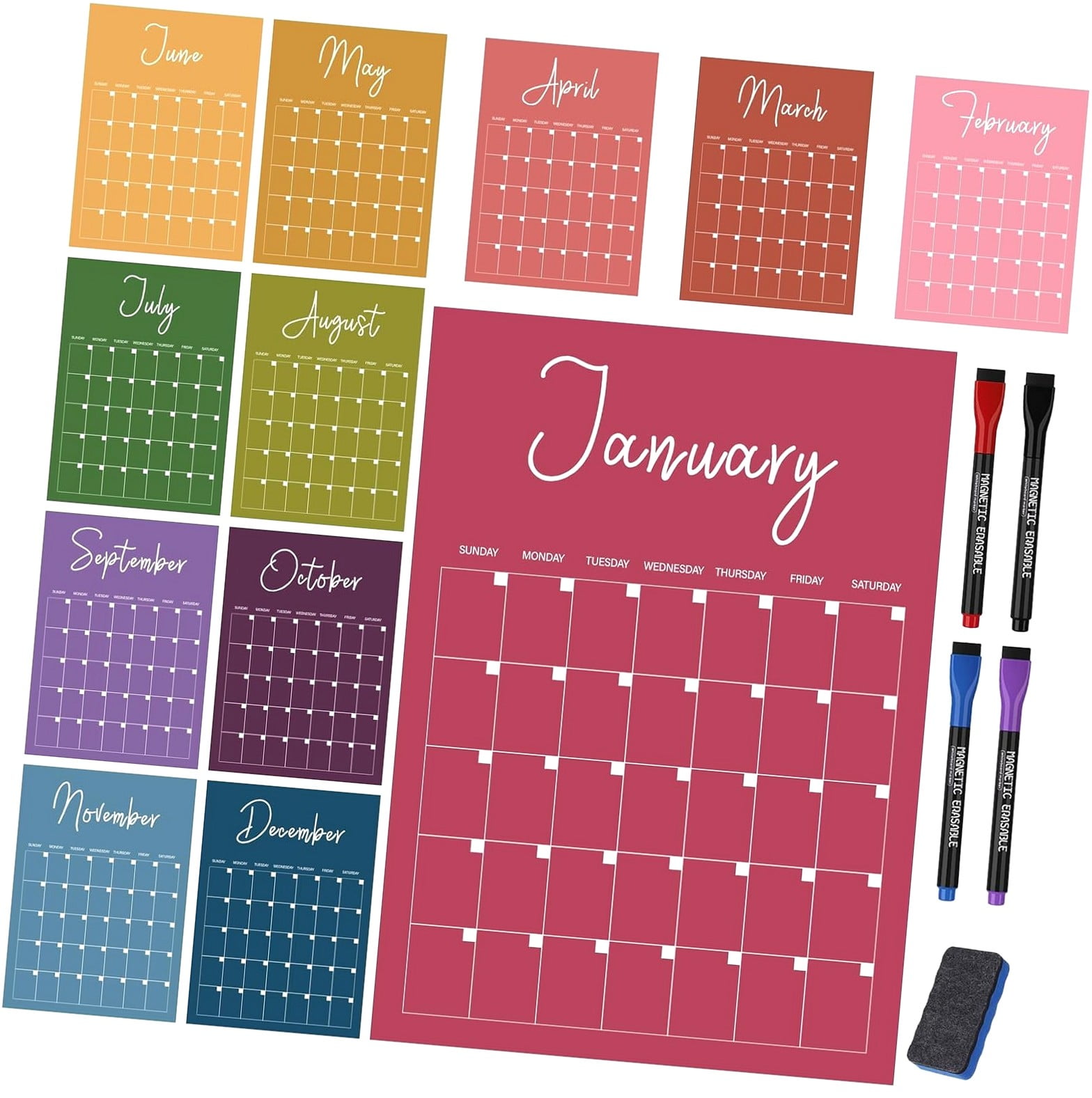 Wellsay 2026 Undated Large Wall Calendar 16" 12" Big Calendar for Wall ...