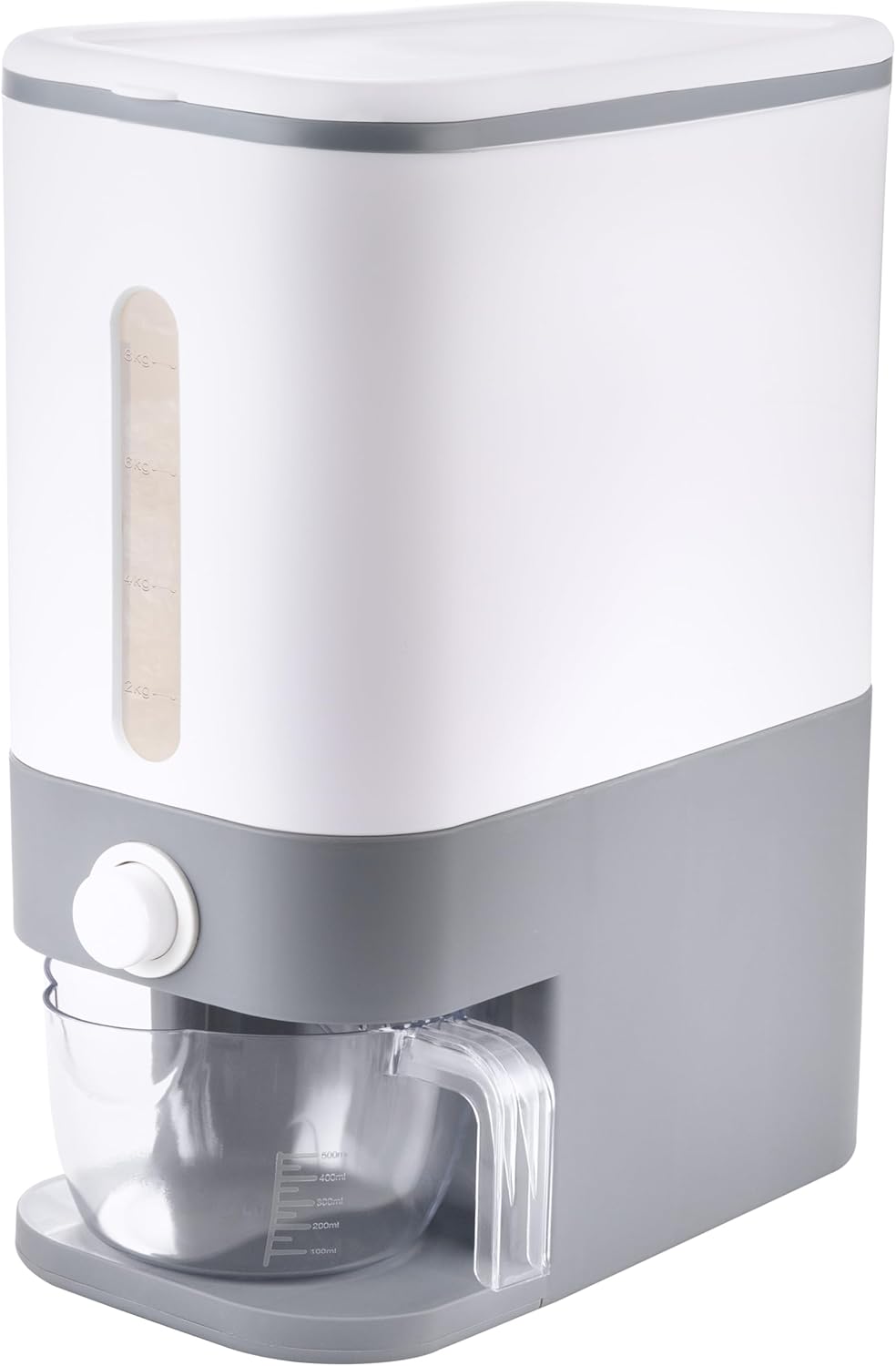 Wellsay 22.5-25 Lbs Gray Rice Dispenser, Rice Container with Lid, Rice ...