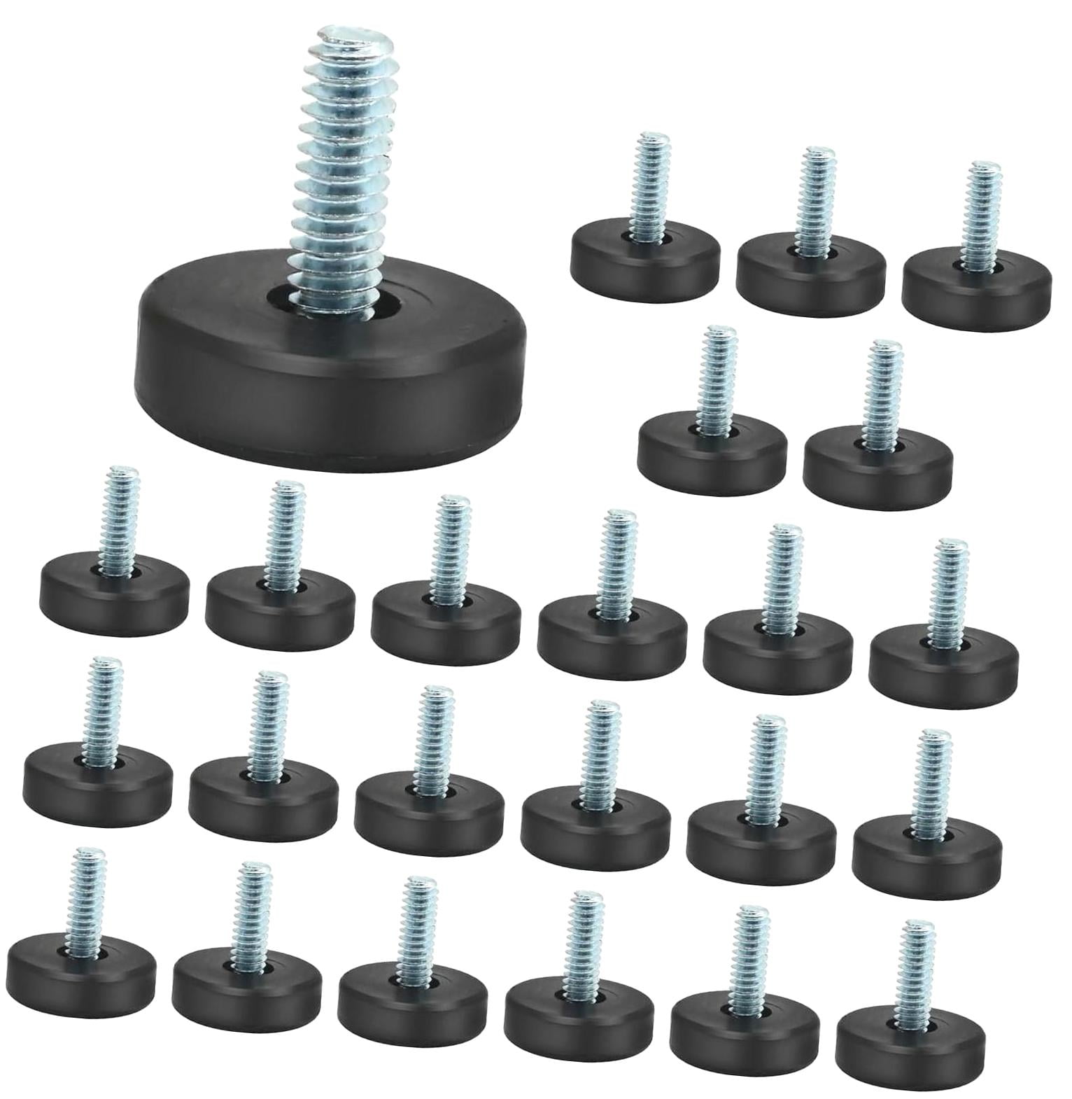 Wellsay 24 PCS 1/4" Steel Adjustable Thread Furniture Feet Levelers ...