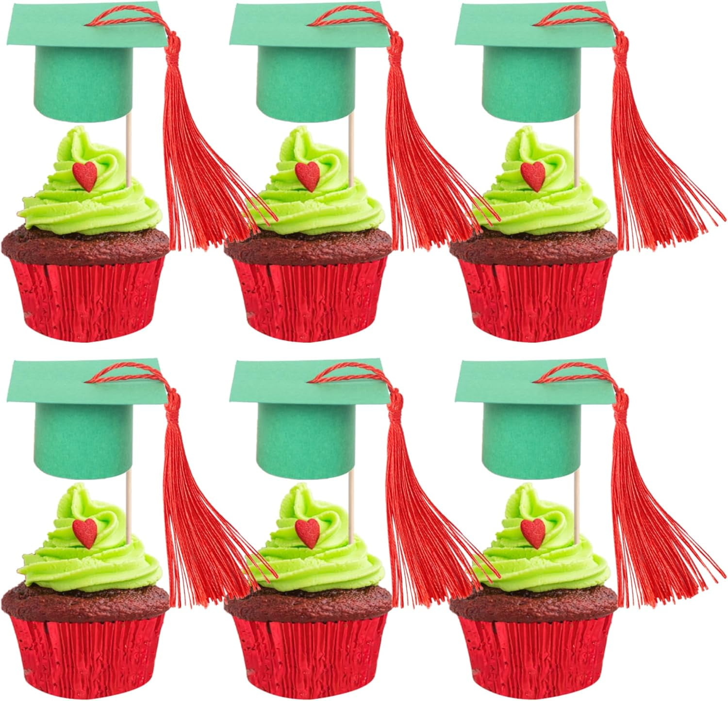 Wellsay 24 PCS 2025 Graduation Cap Cupcake Tors with Tassel Congrats ...