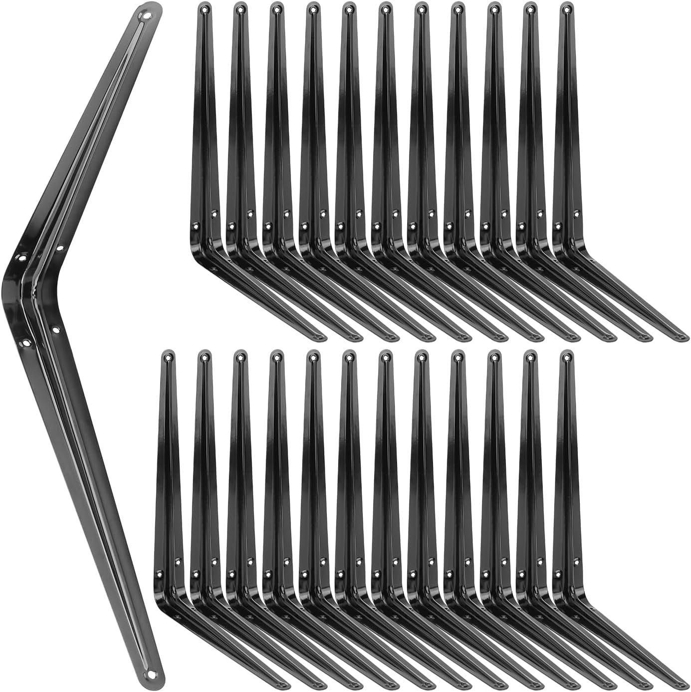 Wellsay 24 Pack 12" x 10" Heavy Duty Metal Shelf Brackets, Floating ...
