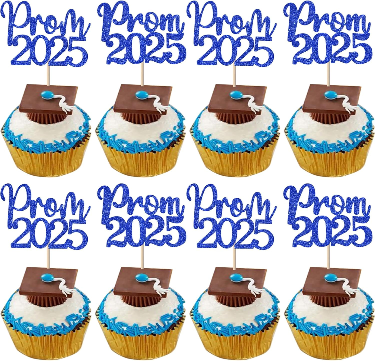 Wellsay 24 Pack m 2025 Graduation Cupcake Tors Glitter 2025 m College ...