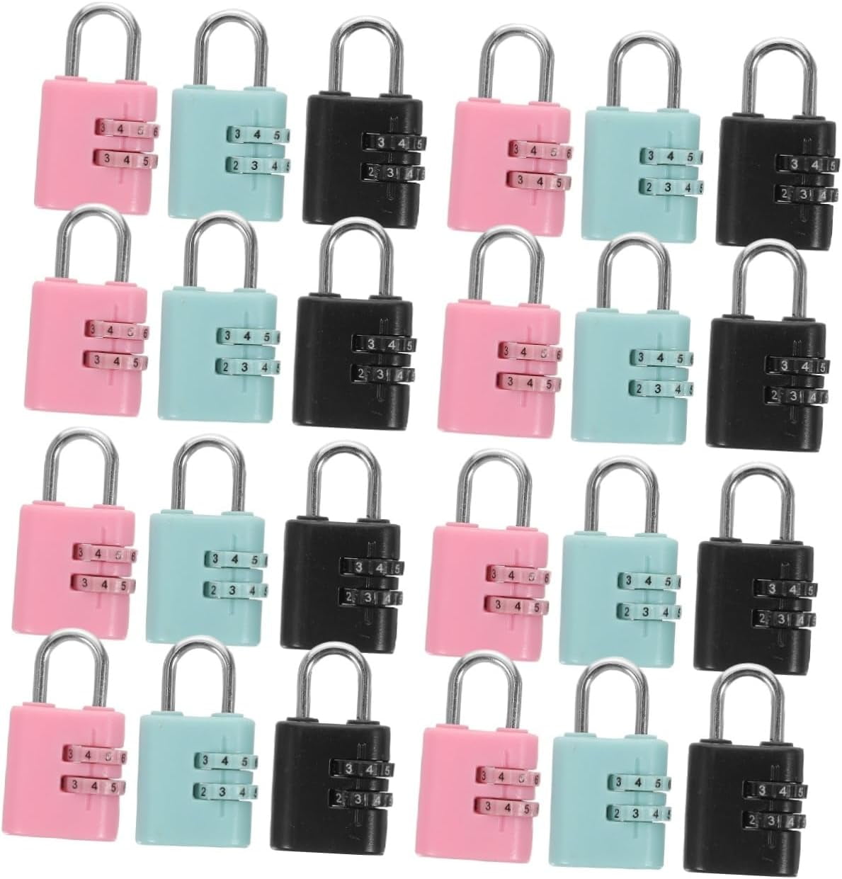 Wellsay 24 Pcs Combination Lock Safety Deadbolt Door Chain Lock Mini ...