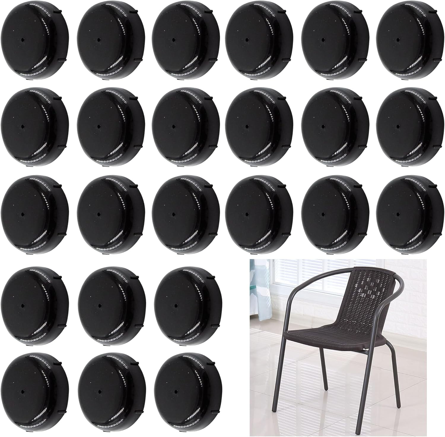 Wellsay 24PCS 1.5'' Wrought Iron Patio Furniture Glides, Outdoor Chair ...