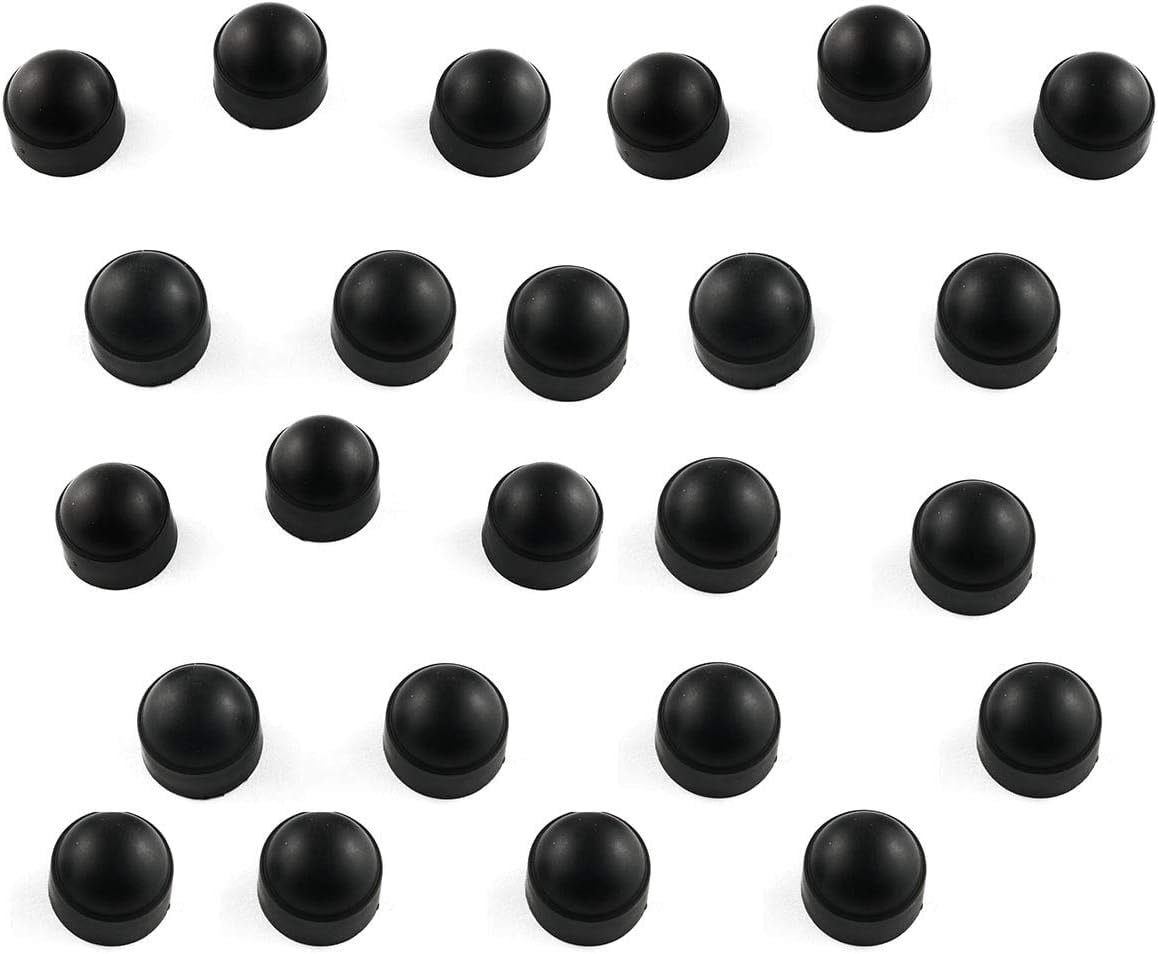 Wellsay 24pcs M8 Plastic Hexagon Bolt Nut Black Nylon Dome tection Caps ...