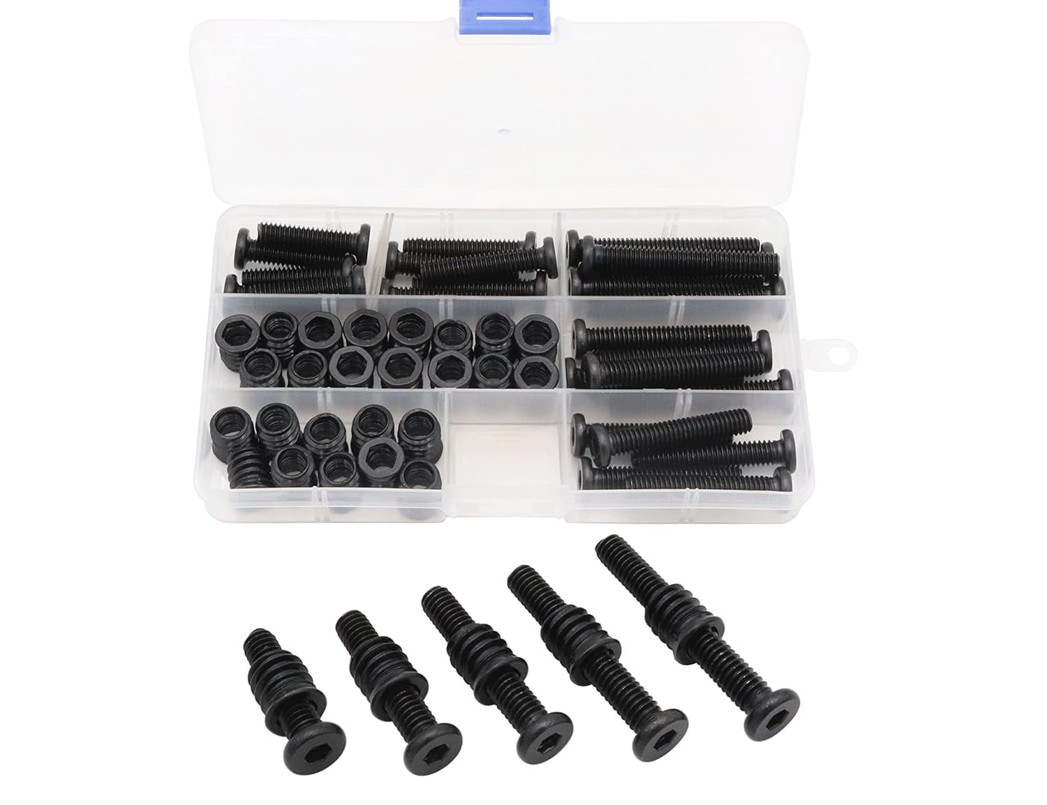 Wellsay 25 Sets Threaded Insert Nuts and Bolt Assortment Kit, 5/16-18 × ...