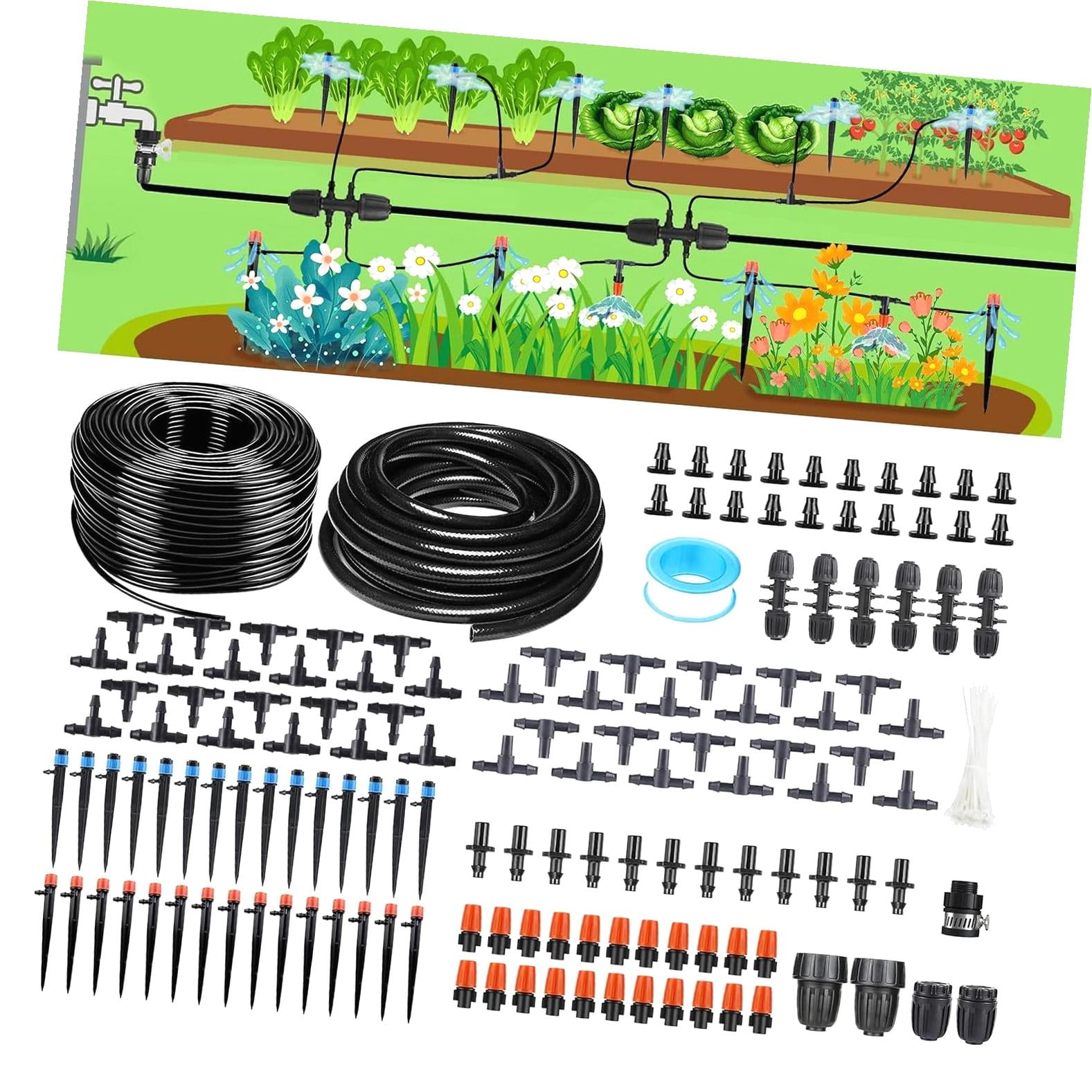 Wellsay 256FT Automatic Drip Irrigation System Kit,Automatic Garden ...