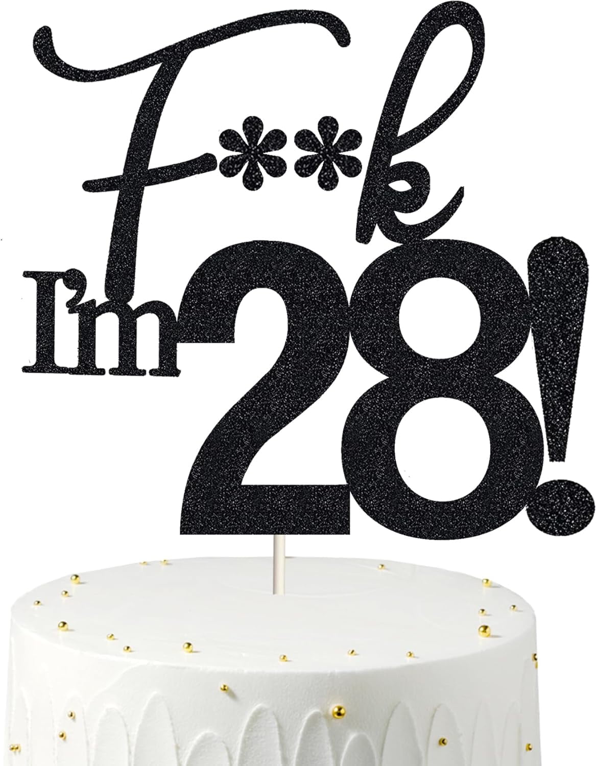 Wellsay 28 Cake Tors, 28 Birthday Cake Tors-Black Glitter, Funny 28th ...