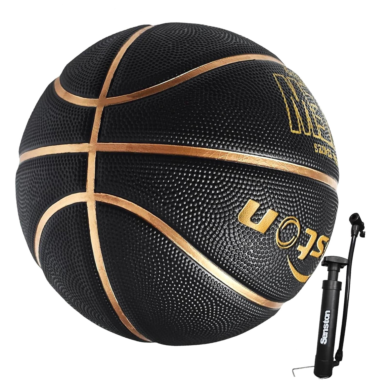 Wellsay 29.5'' Indoor Rubber Ball Official Size 7 Basketball with Pump ...