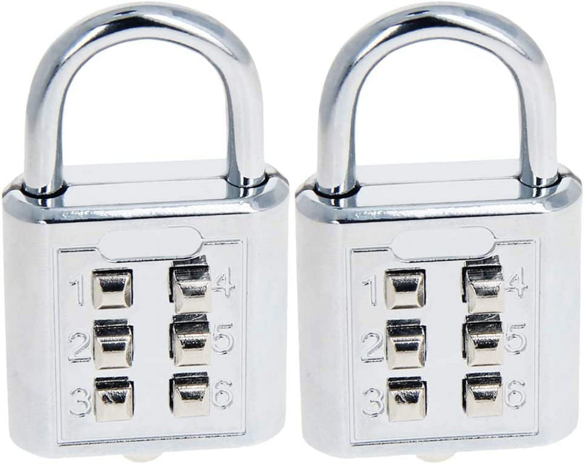 Wellsay 2Pcs 6-Digit Combination Padlock Push Button Lock for Locker ...
