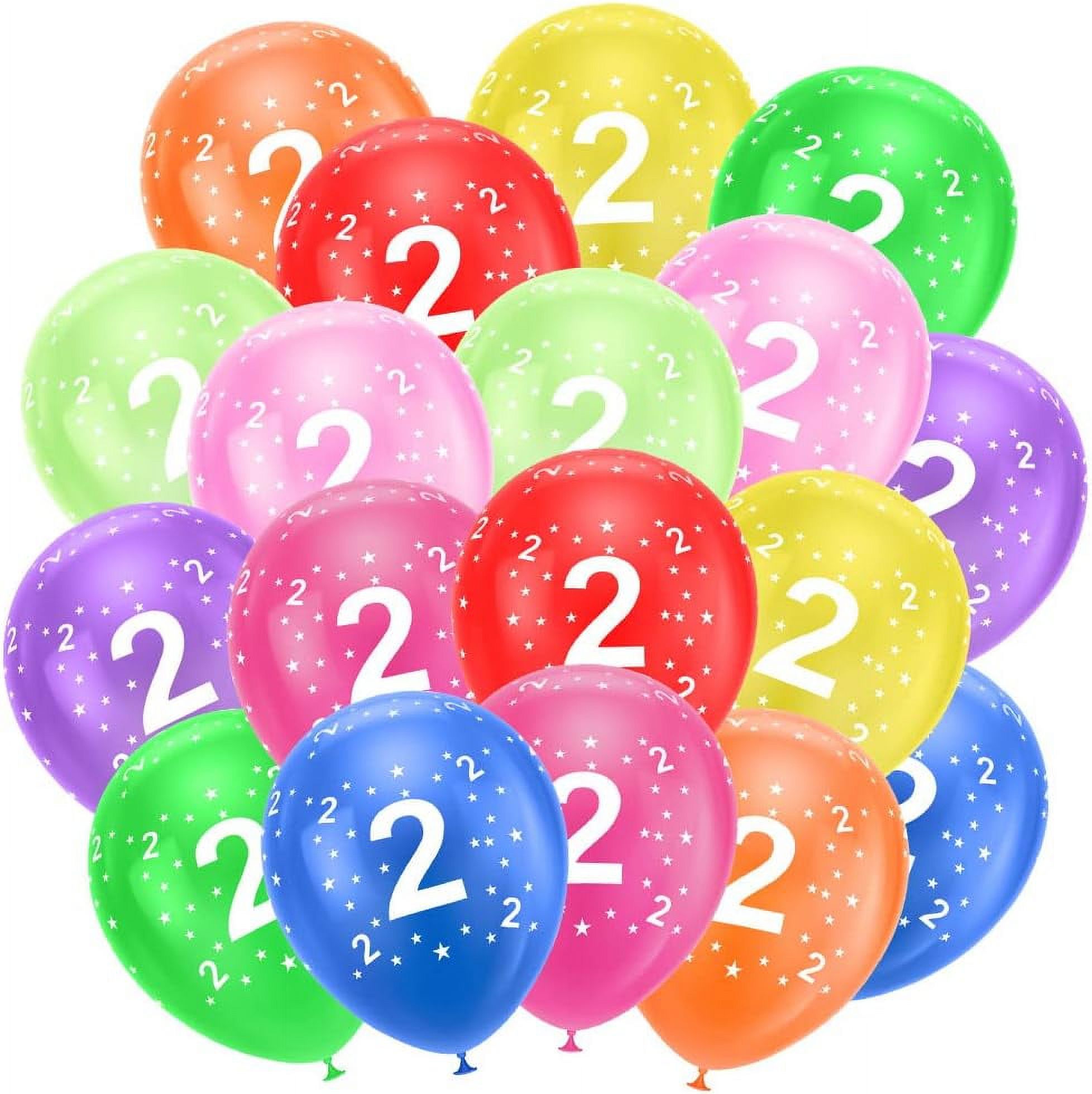 Wellsay 2nd Birthday Balloons 18PCS, 12inch Numbers Printed Latex Party ...