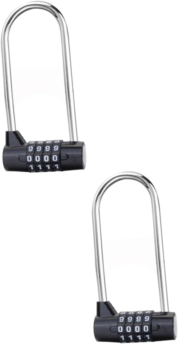 Wellsay 2pcs 4 Padlock Door Locker Chain Cabinet Combination Lock Mini ...