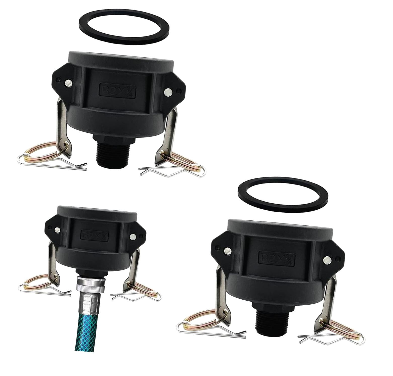 Wellsay 2pcs Connectors for IBC Tote Tank 275 330 Gallon, Converting 2 ...