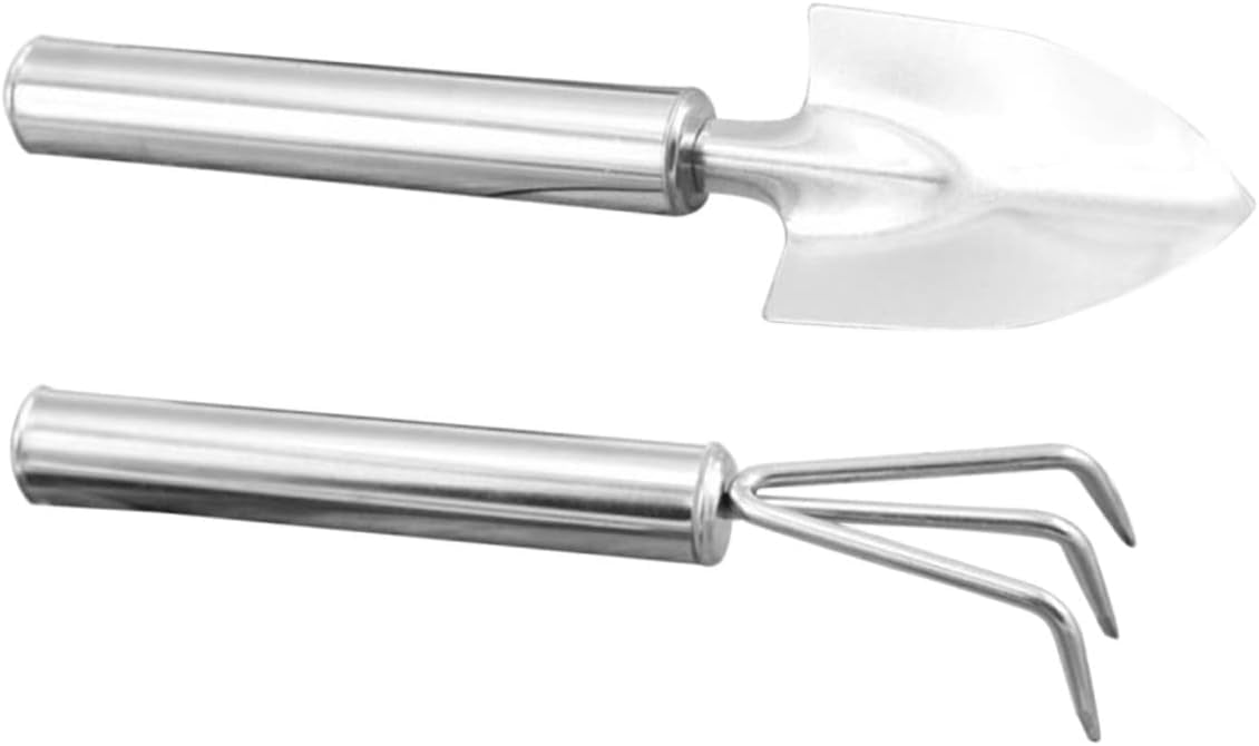 Wellsay 2pcs Set Mini Shovel and Rake Garden Weeding Tool Plant Shovels ...