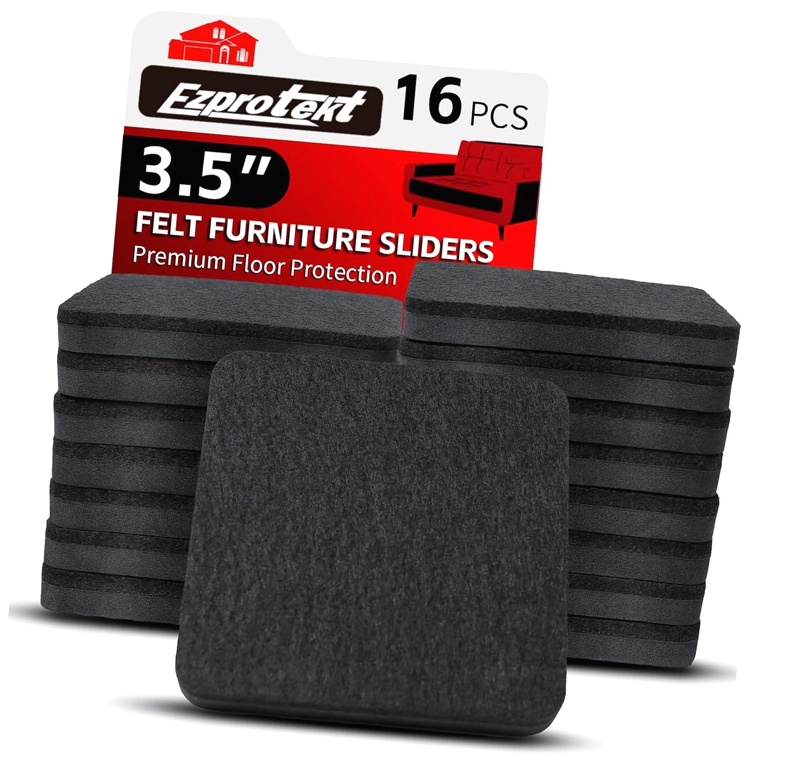 Wellsay 3.5" Felt Furniture Movers Sliders for Hardwood Vinyl Floors ...