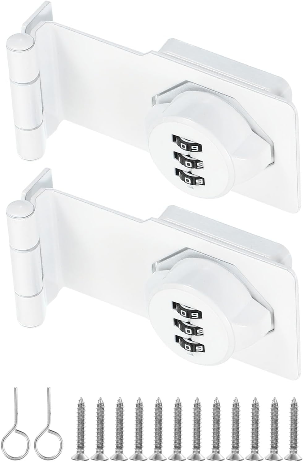 Wellsay 3.5 Inch Cabinet Password Hasp Lock, 2 Pcs 3-Digit 90 D Barn ...