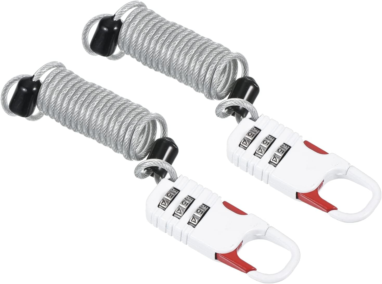 Wellsay 3 Digit Combination Lock with Spring Cable, 2 Pcs Helmet ...