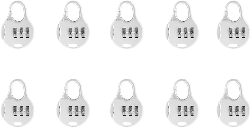 Wellsay 3 Digit Combinations Code Lock Mini Colorful Padlock Number ...